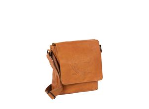 8720629077369 - Umhängetasche MUSTANG Valencia Damen Gr B H T 24cm x 26cm x 9cm braun (cognac) Leder Taschen mit zahlreichen Fächern