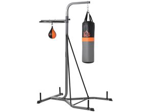 4250871279999 - Boxsackständer mit Punchingball schwarz 163 x 115 x 224 cm (BxTxH) Boxsackhalterung Kraftsport Trainingsgerät Boxen
