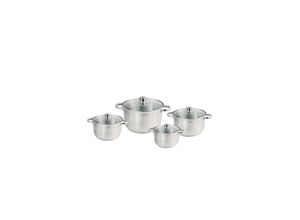 4047125203479 - Kochtopf-Set Edelstahl – 8-teilig mit Glasdeckeln