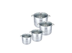 4252021327772 - 8 tlg Edelstahl Kochtopfset Induktion 22 24 26 28cm Kochtopf Töpfe Topf Deckel Universalkochset Kochtopf Topf Gastronomie