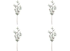 4064118971023 - Winterliche Kunstpflanze CREATIV GREEN Weihnachtsdeko grün B20cm H74cm T10cm Kunststoff Kunstpflanzen Minifichtenzweig in beschneiter Optik 4er-Set