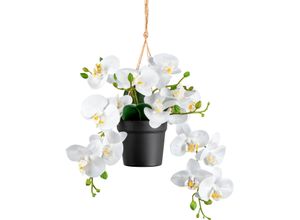 4064118181002 - Kunstorchidee CREATIV GREEN Orchidee Phalaenopsis weiß H25cm Kunstpflanzen mit real-touch-Blüten