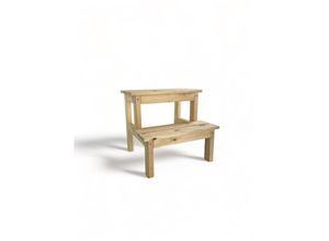 4012379351108 - Pflanzentreppe PROMADINO Pflanzgefäße beige (natur) Blumentreppe Deko BxTxH 44x425x39 cm