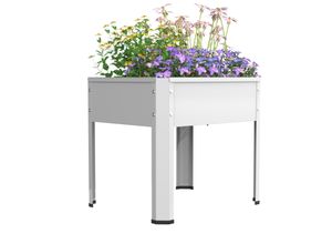 4051814447235 - Metall Hochbeet rechteckig stehender Pflanzkasten ideal für Kinder Blumenkasten für Garten Terrasse Balkon Blumentopf H 45 x B 50 x T 40 cm Balora M