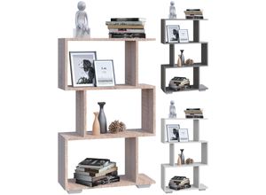 4051814426599 - Standregal Holz Raumteiler Stand Regal Bücherregal Deko Bücher Standregal Palusa M Gr 60 braun (sonoma eiche) B60cm H97cm T24cm Holzwerkstoff Holz Spanplatte Regale