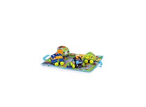 3800933001443 - Baby Spielmatte Autos 49 x 40 cm rollende Räder faltbar Straßenkarte grün