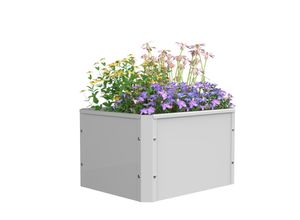 4051814447204 - Metall Beet rechteckig stehender Pflanzkasten Blumenkasten für Garten Terrasse Balkon Blumentopf H 30 x B 50 x T 40 cm Balora M