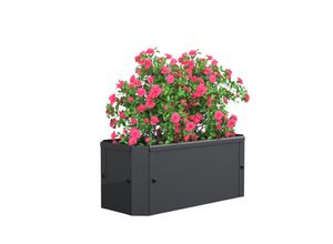4051814447198 - Metall Beet rechteckig stehender Pflanzkasten Blumenkasten für Garten Terrasse Balkon Blumentopf H 16 x B 39 x T 18 cm Balora S