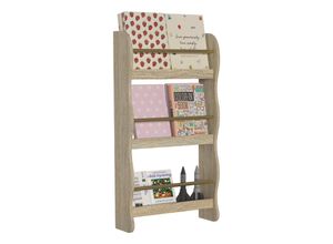 4051814439902 - Holzregal hängend platzsparendes Kinder Regal Maße H 80 x B 43 x T 14 cm Elegantes Regal hängend Aufbewahrungsregal Bücherregal Wandboard - Kilaro