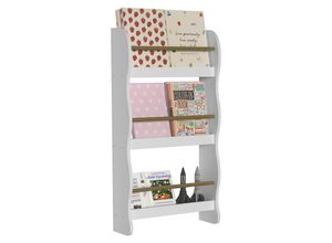 4051814447624 - Holzregal hängend platzsparendes Kinder Regal Maße H 80 x B 43 x T 14 cm Elegantes Regal hängend Aufbewahrungsregal Bücherregal Wandboard - Kilaro