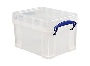 5060024801774 - Transportbox Really Useful Box Volumen 3 l L 240 x B 180 x H 160 mm stapelbar mit Deckel & Klappgriffen Recycling-PP transparent