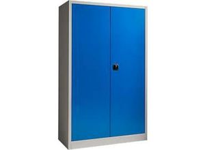 4051273635822 - Select Materialschrank abschließbar 4 verzinkte Böden 5 OH B 1200 x T 400 x H 1935 mm Stahl weißaluminium enzianblau