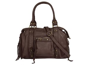 4262427390003 - Shopper SAMANTHA LOOK Damen Gr B H T 34cm x 27cm x 12cm onesize braun Leder vintage Taschen echt Leder Made in Italy