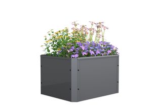 4051814447228 - Metall Beet rechteckig stehender Pflanzkasten Blumenkasten für Garten Terrasse Balkon Blumentopf H 30 x B 50 x T 40 cm Balora M