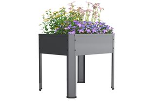 4051814447259 - Metall Hochbeet rechteckig stehender Pflanzkasten ideal für Kinder Blumenkasten für Garten Terrasse Balkon Blumentopf H 45 x B 50 x T 40 cm Balora M
