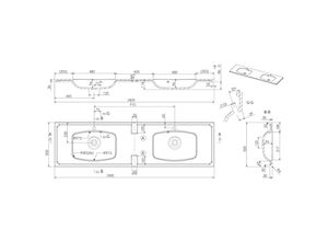 4251982676691 - POSSEIK Waschbecken mit Unterschrank GEANT 180 eiche gold 1800 x 496 x 440 cm