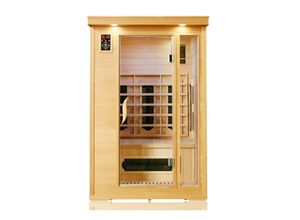 4251575101333 - Dewello® Infrarotkabine Infrarotsauna WINDSOR 120cm x 100cm inkl 5 Keramikstrahler Bodenstrahler und Zubehör 1 Person