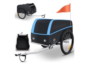 4255598310598 - KESSER® Fahrradanhänger Lastenanhänger Transportanhänger Hochdeichsel mit Kupplung Inkl Abdeckung Klappfunktion Hochdeichsel Anhänge für Fahrrad Transportbox mit 120 Liter Max 40 kg