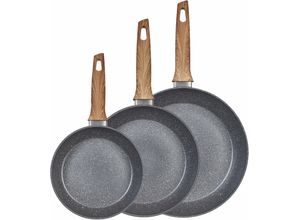 4019256017270 - KING Pfannen-Set Essential Aluminium (Set 3-tlg 1x Bratpfanne Ø 20 cm 1x Bratpfanne Ø 28 cm 1x Bratpfanne Ø 24 cm) Induktion grau