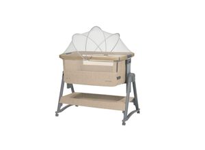3800171219891 - Kikka boo Beistellbett Nanna 2 Matratze Schaukelstäbe Moskitonetz Räder Korb beige