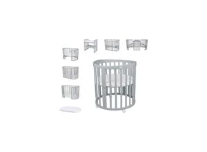 5903957708010 - Waldin Babybett OWAL Kinderbett 7in1 mit Matratze mitwachsendes Kinder-Bett