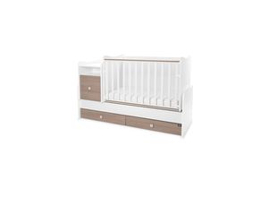 3800166107547 - Babybett Trend Plus 70x160cm Schreibtisch Kinderbett Schubladen Kommode braun