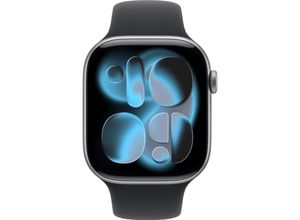 0195950630817 - Apple Watch Series 11 GPS + Cellular 46mm Space Grau Aluminium Case mit schwarzem Sport Band - M L
