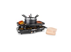 4060656444487 - Entrecote 2-in-1 Raclettegrill & Fondue Naturstein 1100W 8 Personen