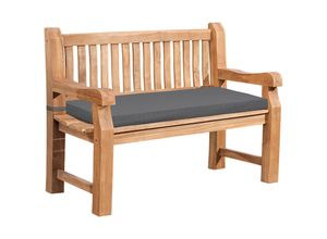 4255716374556 - Gartenbank wetterfest Jackson mit Sitzkissen Teakholz Bank mit Rückenlehne 2 bis 3 Sitzer robust und pflegeleicht Holzbank für Terrasse