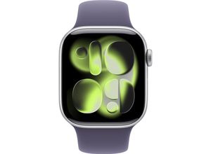 0195950631685 - Apple Watch Series 11 GPS 42mm Silber Aluminium Case mit Nebelviolett Sport Band - M L