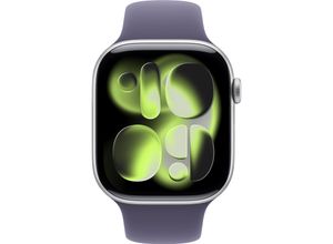0195950630879 - Apple Watch Series 11 GPS + Cellular 46mm Silber Aluminium Case mit Nebelviolett Sport Band - M L