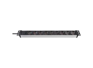 4007123592104 - Alu-Line 19 Steckdosenleiste 9-fach aus hochwertigem Aluminium 2m Kabel silber schwarz - schwarz silber - Brennenstuhl