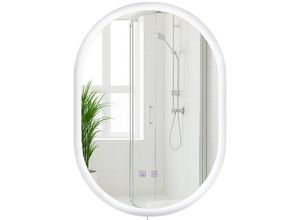 4255716358259 - Badspiegel Karishma mit Beleuchtung 70x50 cm Anti-Beschlag Badezimmerspiegel Wandspiegel dimmbar 3 Licht-Modi mit und ohne Bluetooth