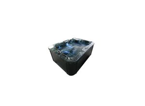 4058166099501 - Outdoor Whirlpool - black marble pure - Maße 210 x 160 x 85 cm - Inkl Heizung 27 Massagedüsen und 9 Lichtquellen i Außen Whirlpool Spa für 3