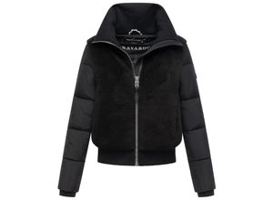 4070448076031 - NAVAHOO Damen Winterjacke Teddyfell warm Jacke gesteppte Ärmel Kragen Teddyzone