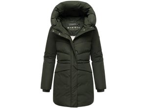 4070448052172 - MARIKOO Damen Winter Steppjacke gesteppt warm Winterjacke Outdoor Kapuze Fleece gefüttert Kragen figurbetont Delilah