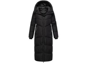 4070448056149 - MARIKOO Damen Steppmantel Lang Stepp Wintermantel gefüttert Outdoor warm Winterjacke Parka Kapuze Firella