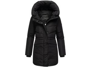 4070448051984 - MARIKOO Damen Winter Steppjacke gesteppt warm Winterjacke Outdoor Kapuze Fleece gefüttert Kragen figurbetont Delilah