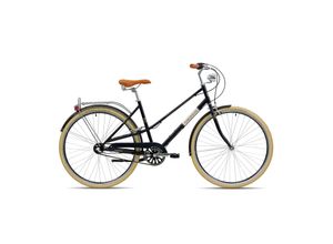 4250585413368 - Old City Damen Fahrrad 28 Zoll Citybike Urban Bike mit 3 Gängen Cityrad Stadtrad 155 - 170 cm schwarz 48 cm