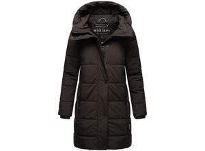 4059072820586 - MARIKOO Damen Winterjacke Mantel lang warm gefüttert Steppjacke mit Kapuze taillierter Steppmantel Jacke Winter Karumikoo