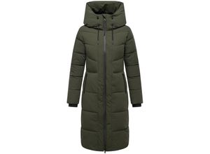 4070448073108 - NAVAHOO Damen Steppmantel Lang Stepp Wintermantel gefüttert Anorak Parka Kapuze Schokokuss