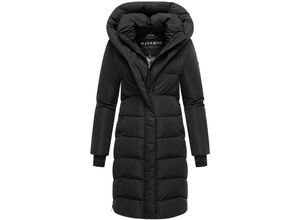 4070448066117 - NAVAHOO Damen Winter Steppmantel Parka lang mit Kapuze - warme elegante Winterjacke gefütterter Wintermantel Laubzauber