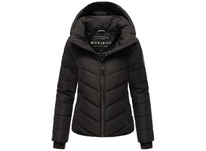 4070448084227 - MARIKOO Damen Übergangsjacke Steppjacke Winterjacke gesteppt Herbst Winter Outdoorjacke Kapuze Stehkragen Gefüttert Vegan Samuiaa