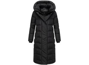 4070448055326 - NAVAHOO Damen Steppmantel Lang Jacke Stepp Wintermantel gefüttert Anorak Parka Kapuze & Kragen Engelsfeder