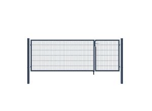 4058166114860 - HOME DELUXE Doppelflügel Gartentor ADITUS anthrazit 120 x 350 cm