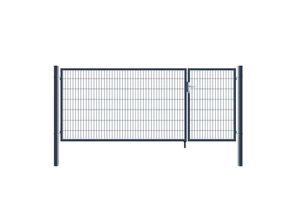 4058166114907 - HOME DELUXE Doppelflügel Gartentor ADITUS anthrazit 140 x 350 cm