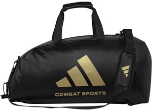 3662513352464 - Sporttasche ADIDAS PERFORMANCE 2in1 Bag PU COMBAT SPORTS Gr S schwarz (schwarz gold) Taschen Kinder B H T 56cm x 29cm x 29cm S Kunstleder Adidas Logo B56cm H29cm T29cm
