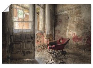 4057738618089 - Wandbild ARTLAND Lost Place - roter Sessel I Bilder Gr B H 30 cm x 20 cm Poster Innenarchitektur Querformat 1 St bunt Bild Leinwandbild Kunstdrucke Bilder als Alubild Leinwandbild Wandaufkleber oder Poster in versch Größen