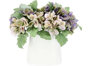 4019844774844 - Kunstblume IGEA Hortensienbusch lila (violett kunststoff keramik) B30cm H30cm Keramik Kunststoff Polyester Kunstpflanzen In Keramikvase