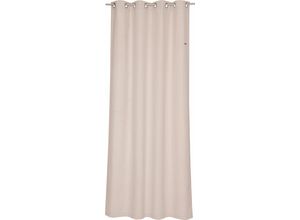 4005414264631 - Vorhang ESPRIT Harp Gardinen Gr 250 cm Ösen 140 cm beige (natur) Ösen Gardine HxB 250x140 Blickdicht mit Lederlabel (BxH) 140 x 250 cm